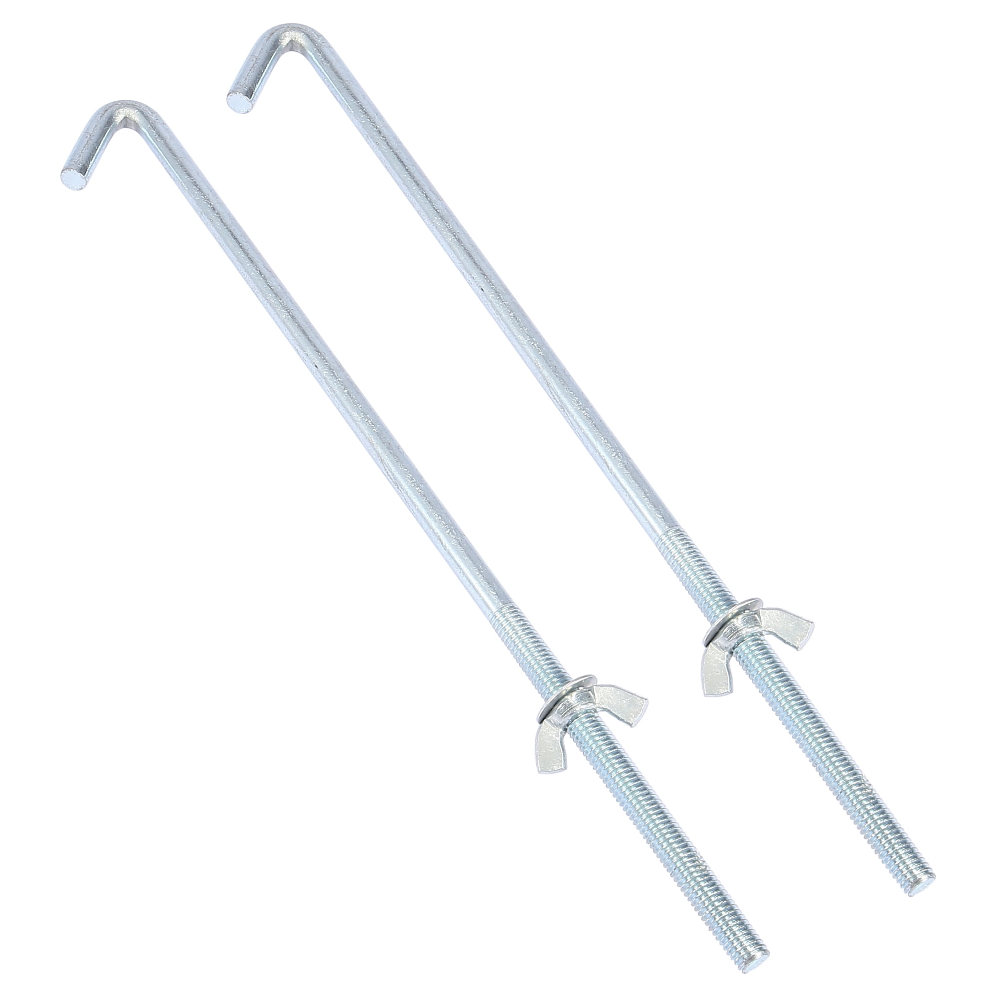 Pair Car Battery Hook Clamp Silver Tone Metal Battery Hold Down Hook ...