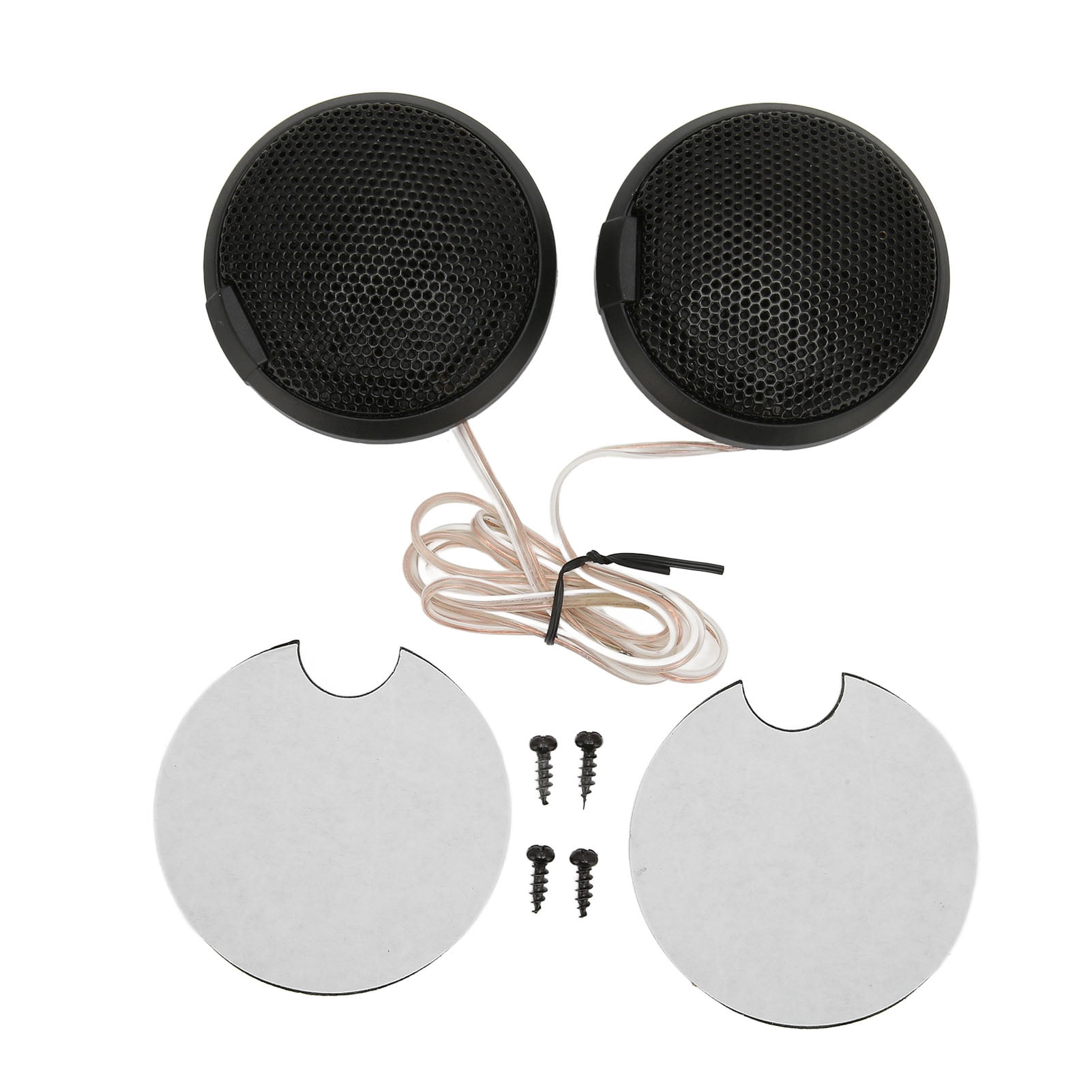 Pair Car Mini Dome Tweeter 20W 105dB Round Speaker Stick On Flush Mount ...