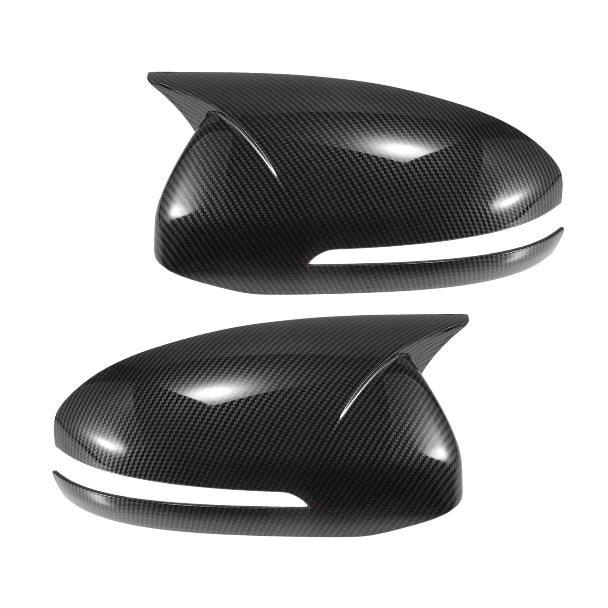 Pair Car Rear View Mirror Cover Overlay Black Carbon Fiber Pattern for ...