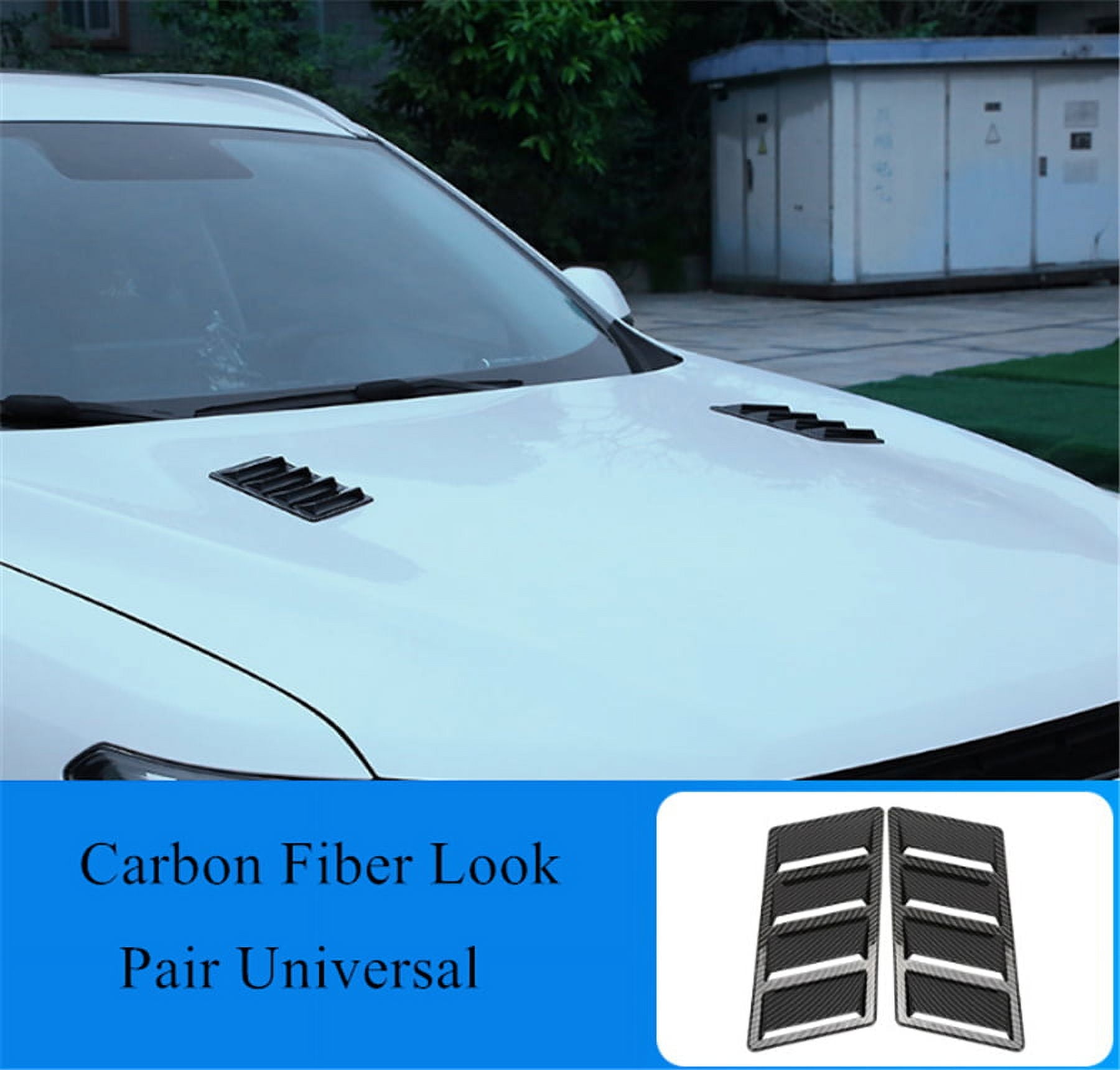 Pair Carbon Fiber Look Car Front Fender Air Flow Intake Scoop Bonnet ...