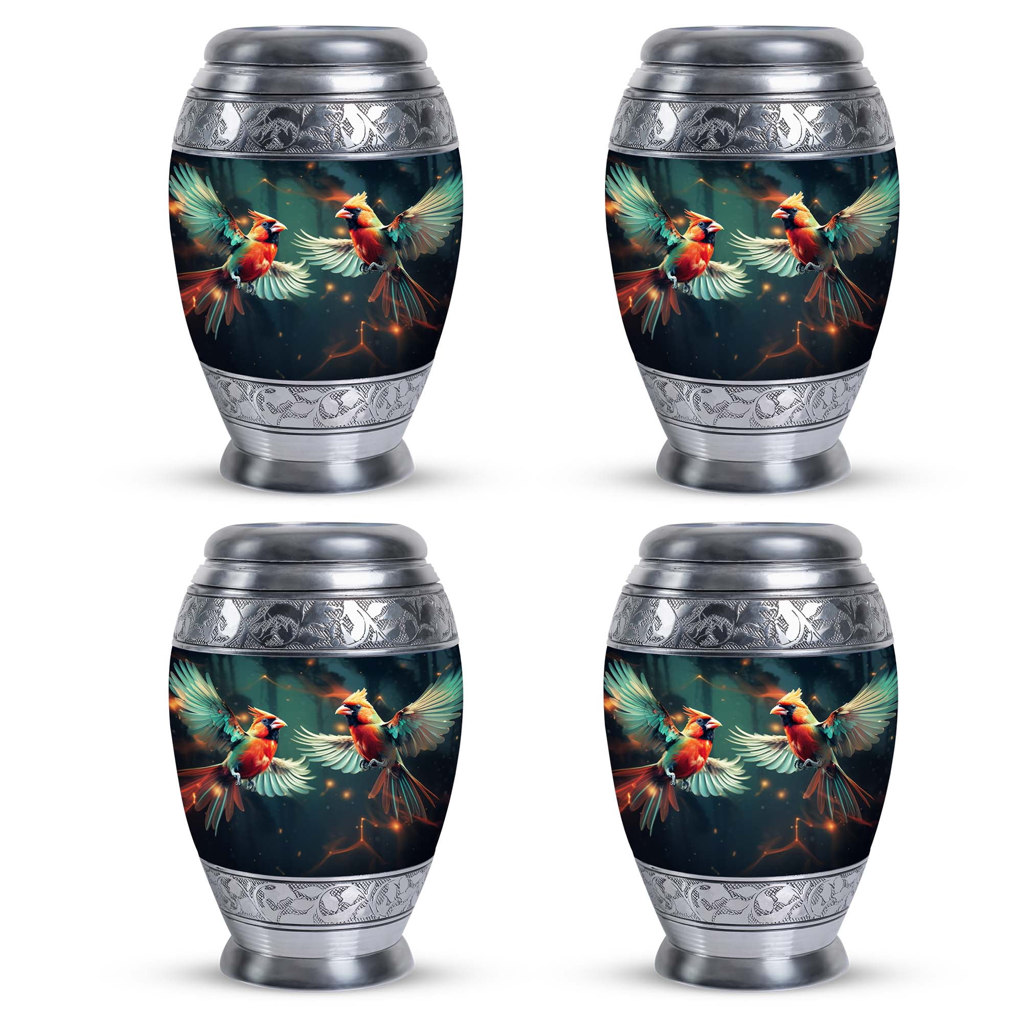 Pair Of Cardinal Birds Mini Keepsake Urns - Funeral Urns For Ashes ...
