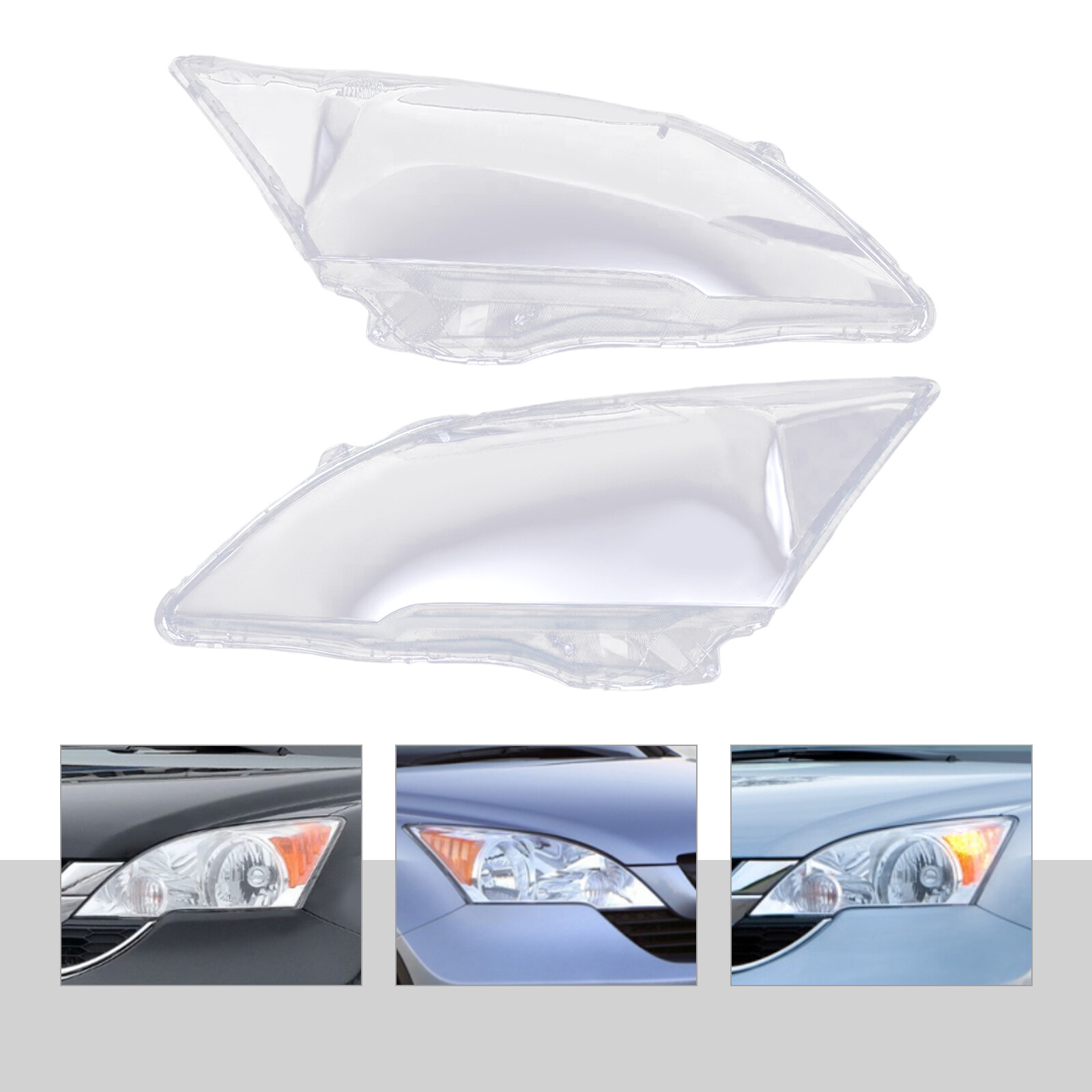 Pair Clear Headlight Headlamp Cover Lens For Honda CRV 2007 2008 2009 ...