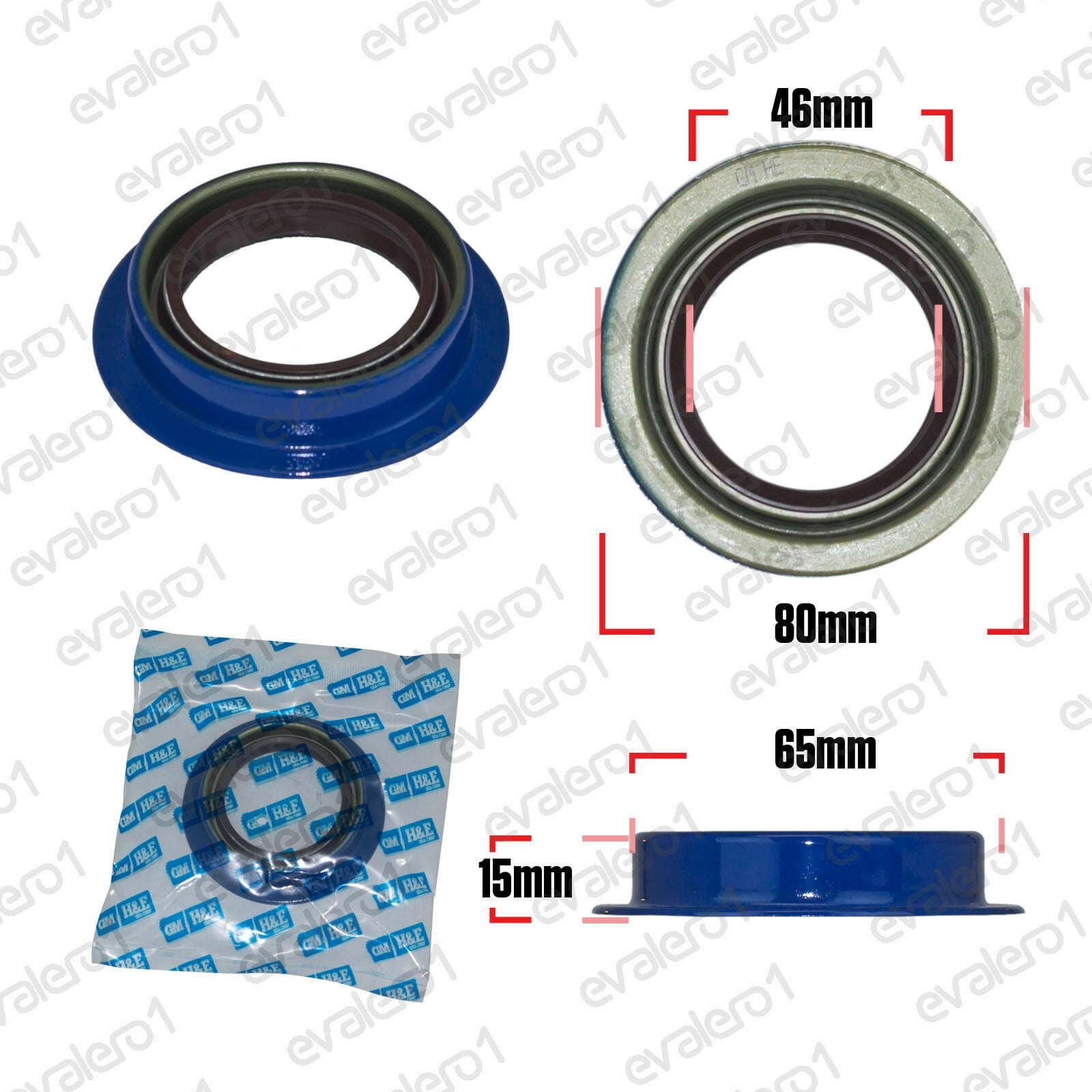 Pair Crankshaft Oil Seal For Ford Bronco E150 F250 LTD Mustang 96316633 ...