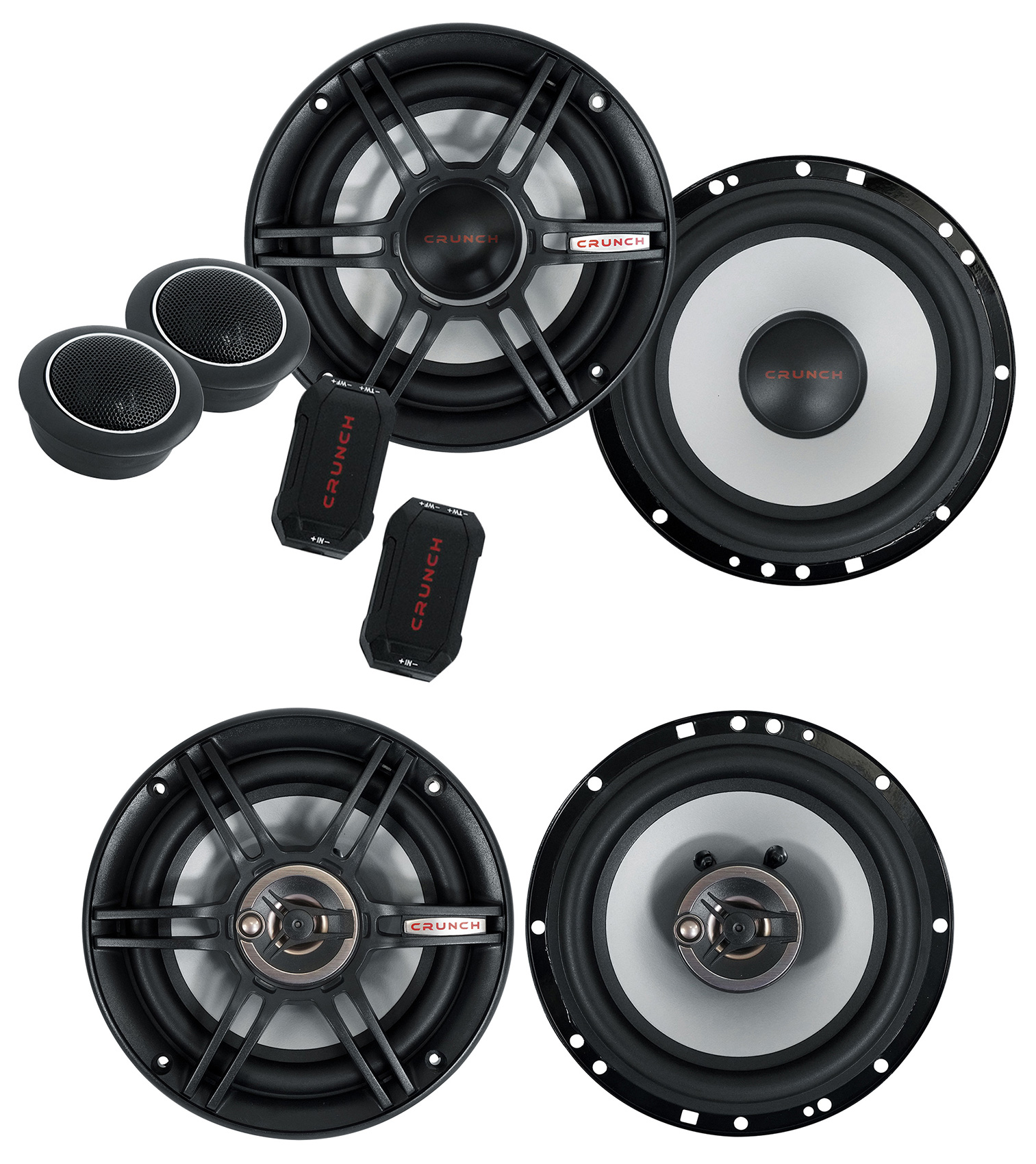 Pair Crunch CS65C 6.5" 300w Car Audio Component + (2) CS653 6.5" 300w Speakers - Walmart ...