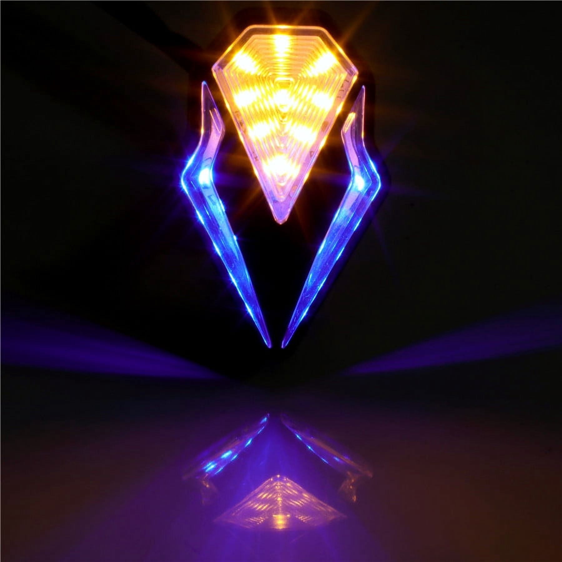 Pair Dual Color Amber & Blue Motorcycle ATV LED Turn Signal Indicators ...