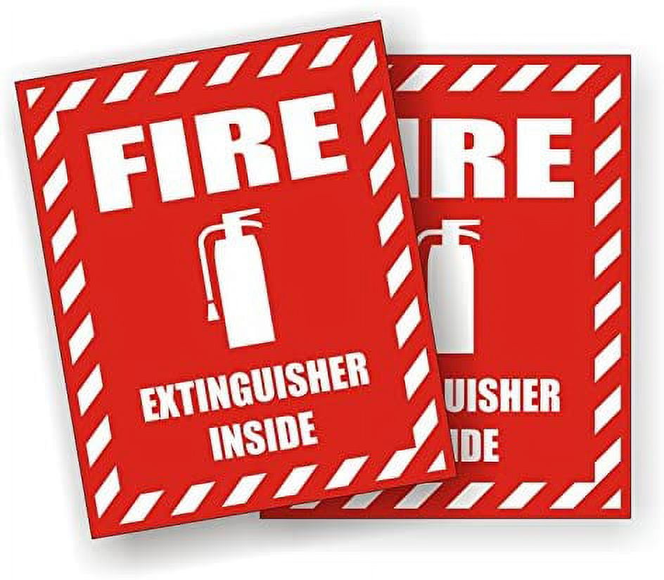 Pair - Fire Extinguisher Inside Vinyl Decals | Stickers | Labels 2x ...