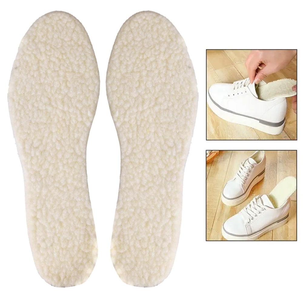 Pair Fleece Insoles Winter Boot Shoe Warm Thermal Foam Men Wool Foot Insert 7-11 - Walmart.com