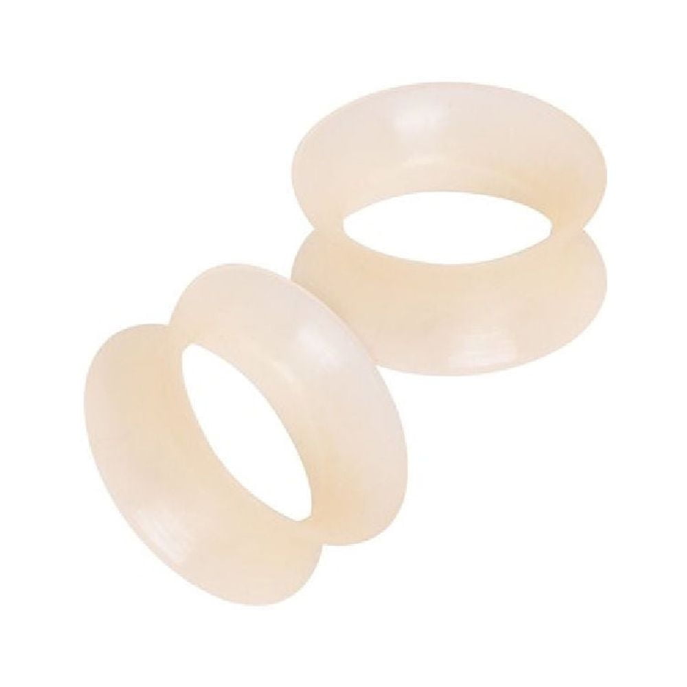 Pair Flesh Tone Thin Silicone 2G Glow in the Dark Flexible Ear Skin ...