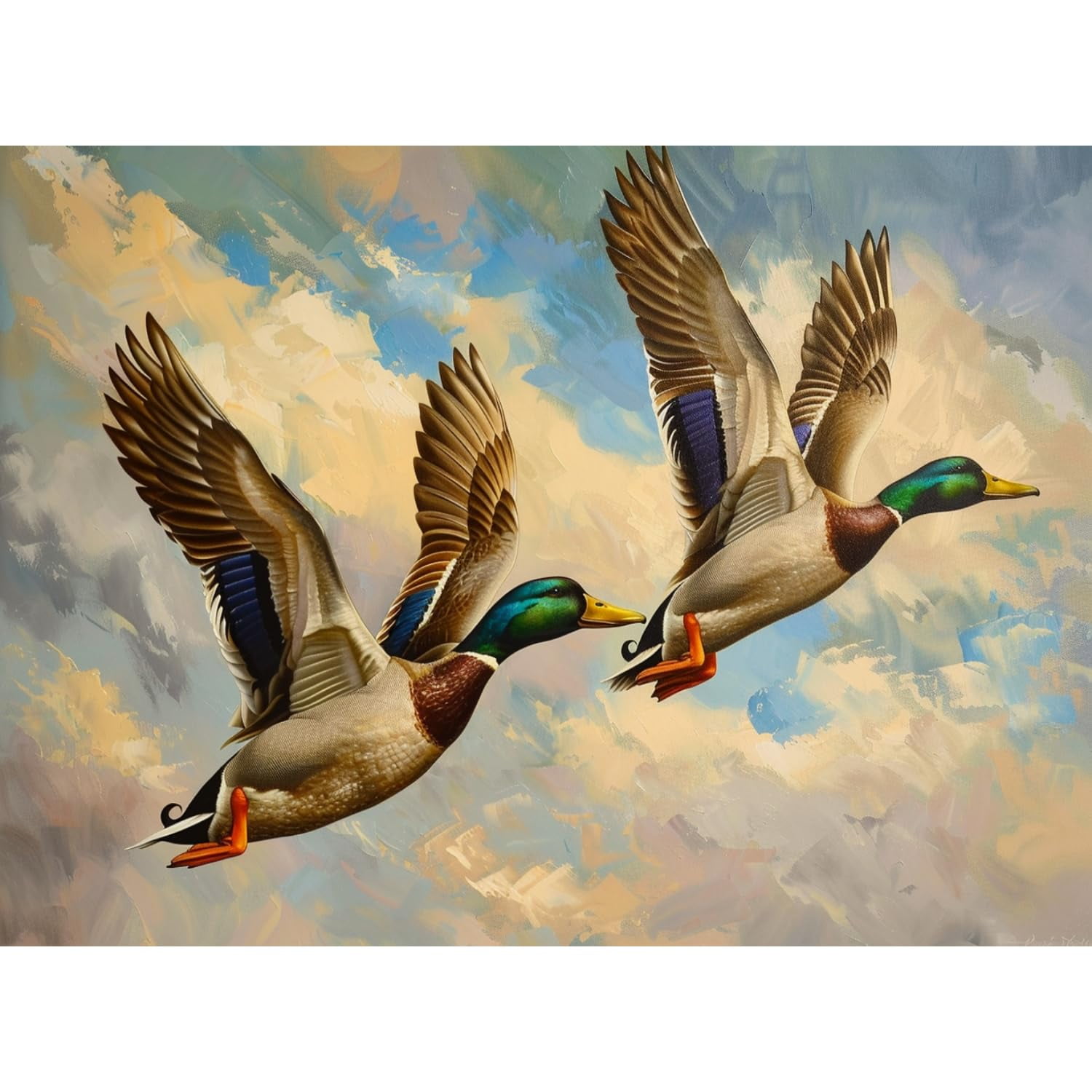 A Pair of Flying Mallard Wild Duck 5D Diamond Art Painting by Number ...
