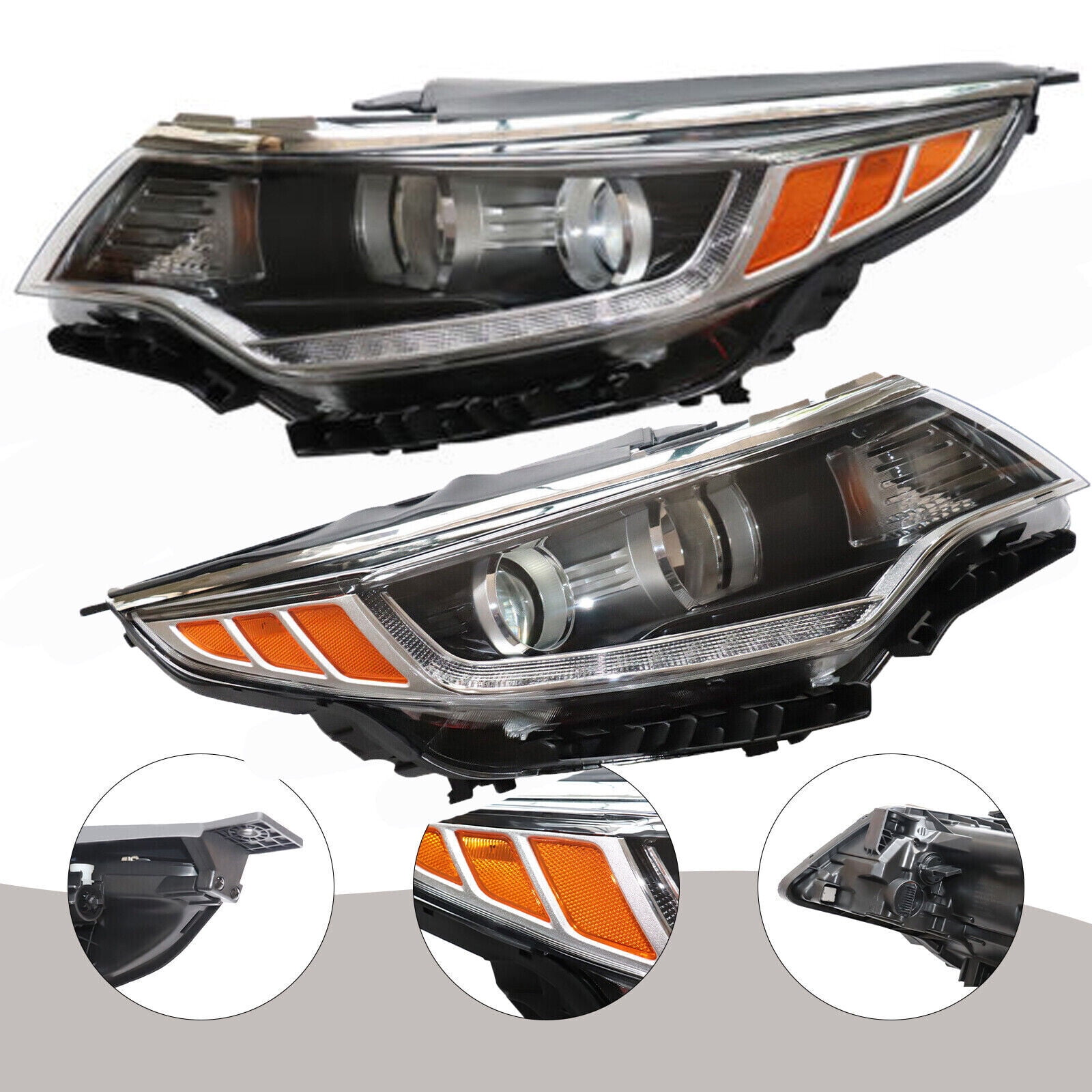 Pair For 2016 -2018 Kia Optima Projector Headlights Left+Right & LED ...