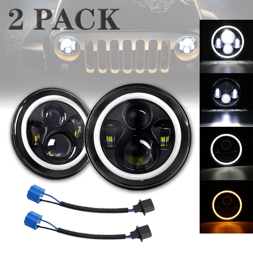 Pair For Datsun 280ZX 240Z 260Z 7"inch Round LED Headlight Halo Angel ...
