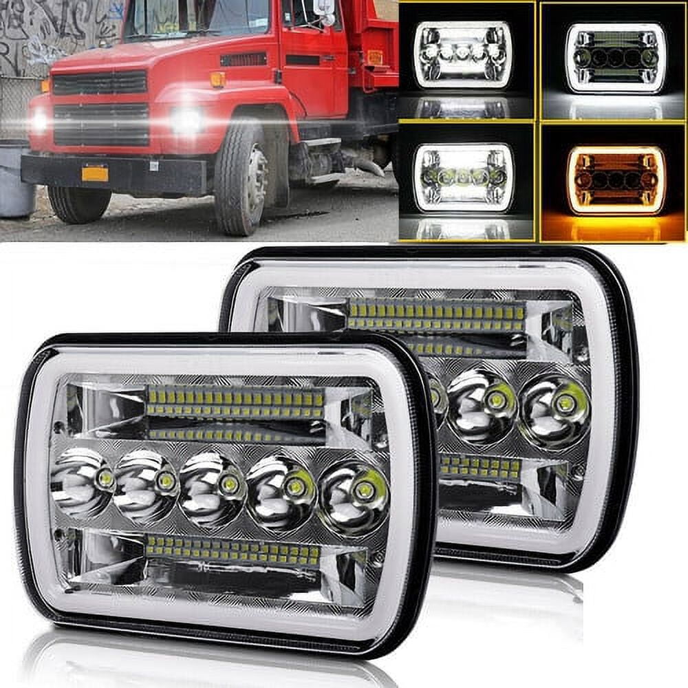 Pair For Toyota Pickup 1982-1995 Hardbody Truck 7x6 5x7 LED Headlights ...