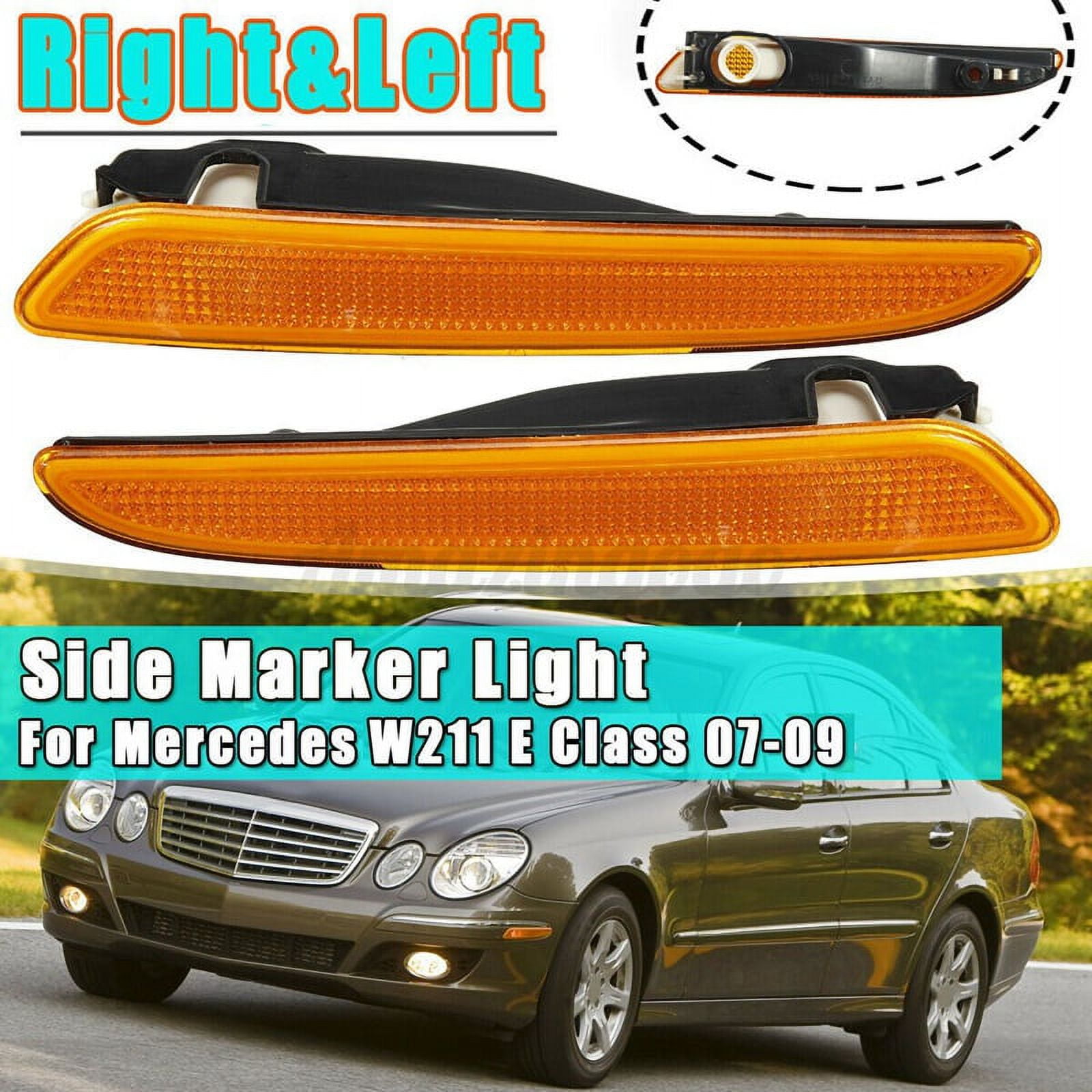 Pair Front Bumper Side Marker Light Turn Signal Lamp for W211 E-Class ...