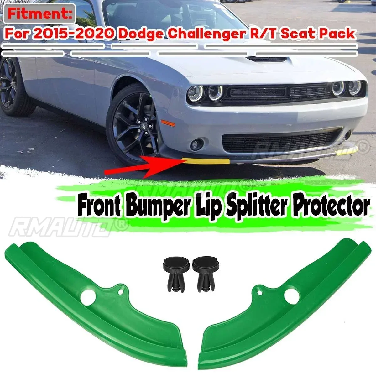Pair Front Bumper Splitter Protector Lip Spoiler Diffuser Guard Cover ...