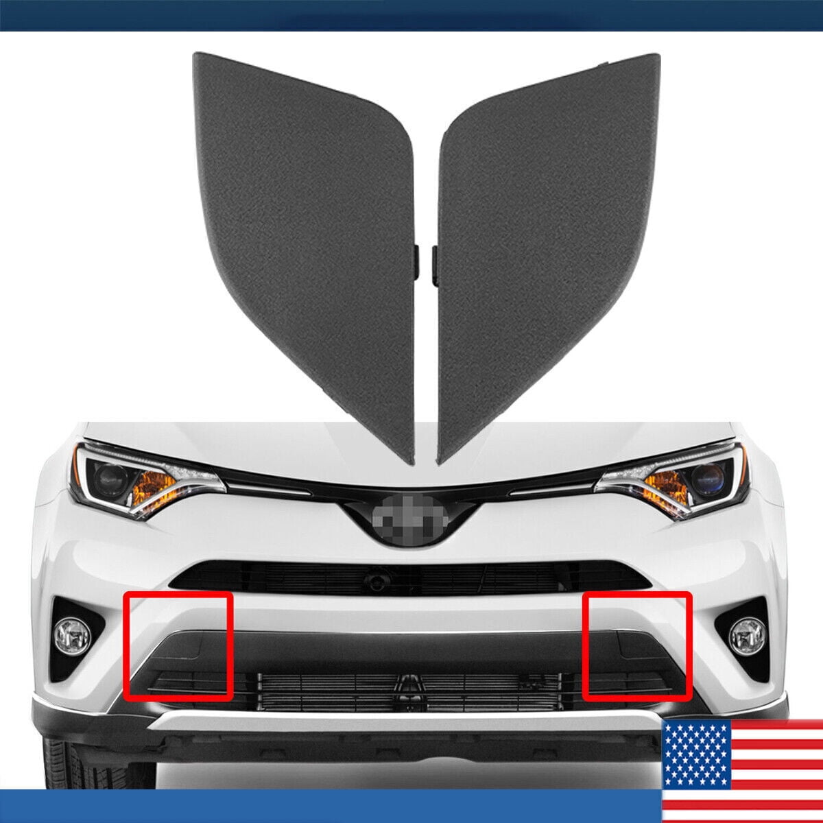 Pair Front Bumper Tow Hook Eye Cover Cap For Toyota RAV4 2016-2018 Left ...