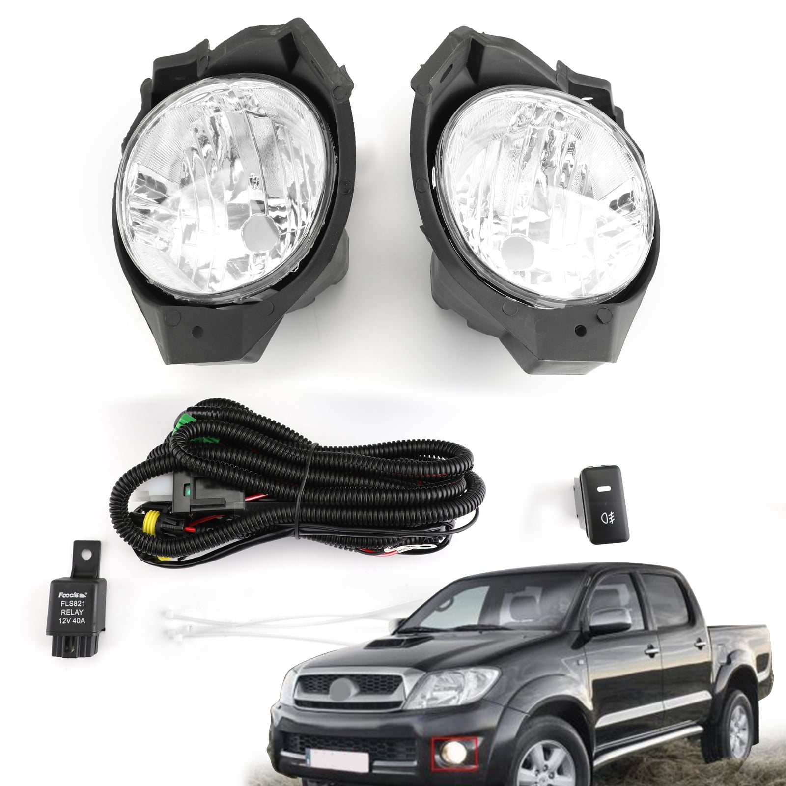 Pair Front Fog Light For Toyota Hilux Vigo MK6 2008 2009 2010 2011 ...