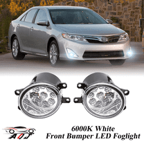 Pair Round LED Fog Lights for Toyota Venza 2009-2015, 55W 6000K White ...