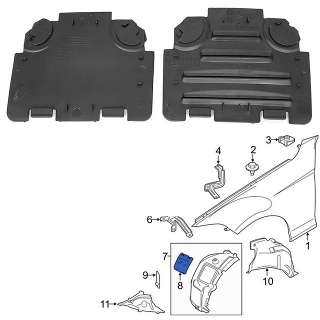 Pair Front Left Right Fender Liner Access Cover For BMW 51717143850 ...