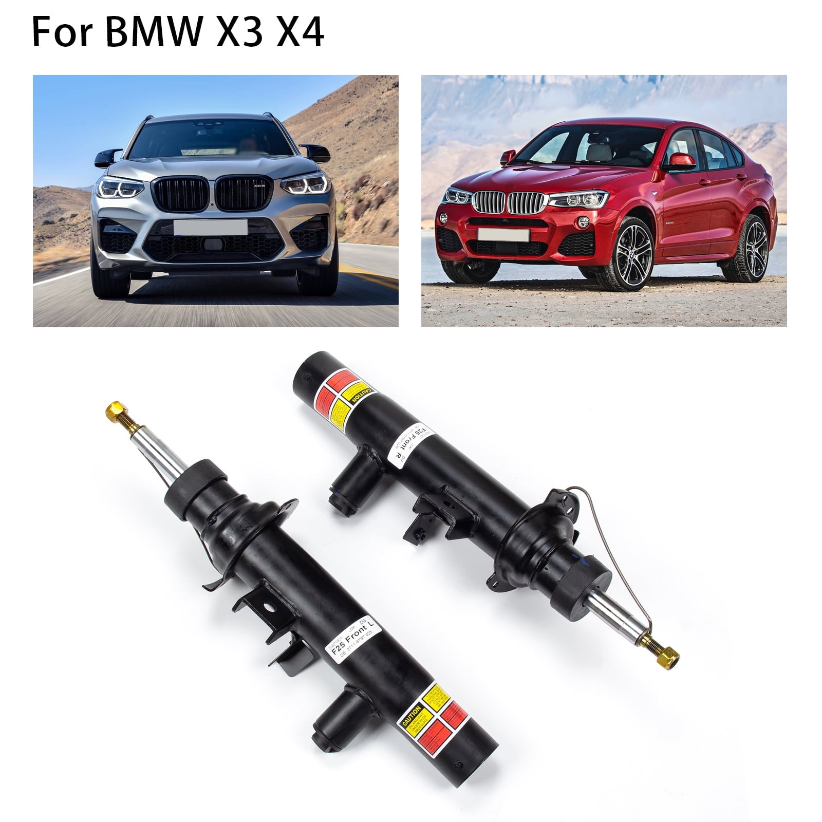 Pair Front Shock Absorber w/ EDC For BMW X3 F25 2010-2017 X4 F26 2013 ...