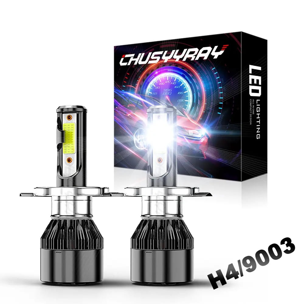 Pair H4 9003 HB2 Super White LED Headlight Bulb Conversion Kit High Low Beam 6000K - Walmart.com