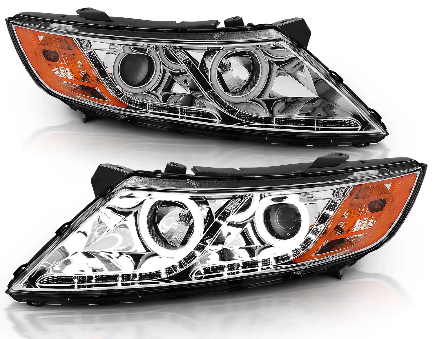Pair Halo Projector Headlights w/ LED parking for 2011-2013 KIA Optima ...