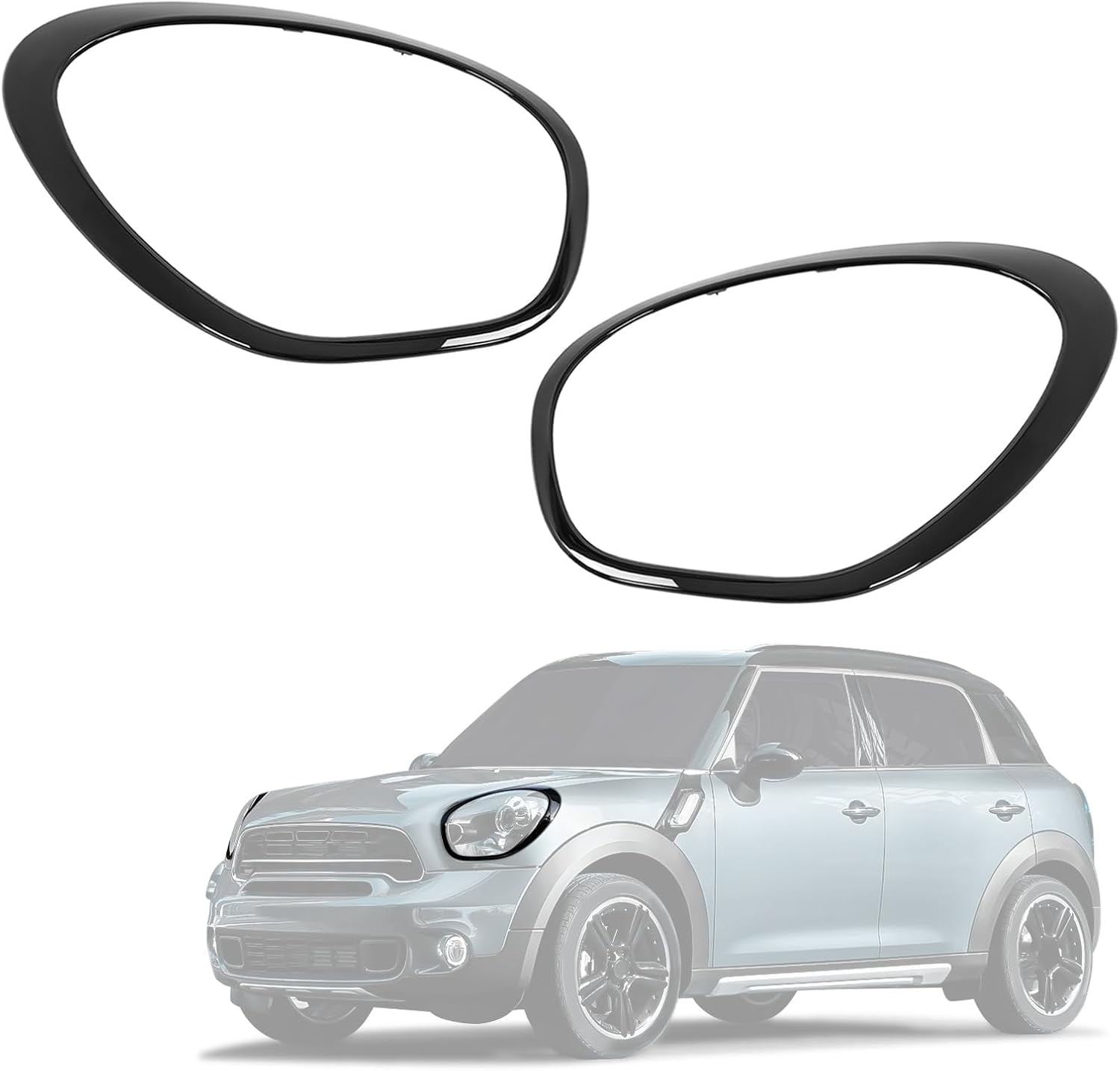 Pair Headlight Bezel Compatible with 2011-2016 Mini Cooper Countryman ...