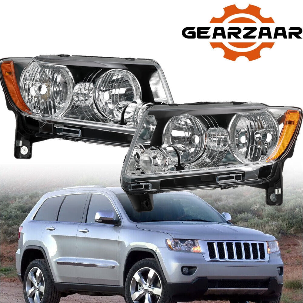Pair Headlight Headlamp LH&RH For 2011-2013 Jeep Grand Cherokee 11-17 ...