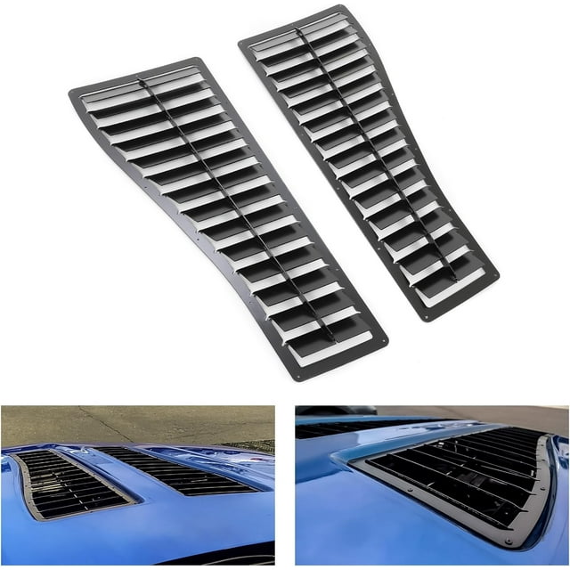 Pair Hood Louver Inserts Hood Scoop Compatible with 1985-1990 Chevy ...