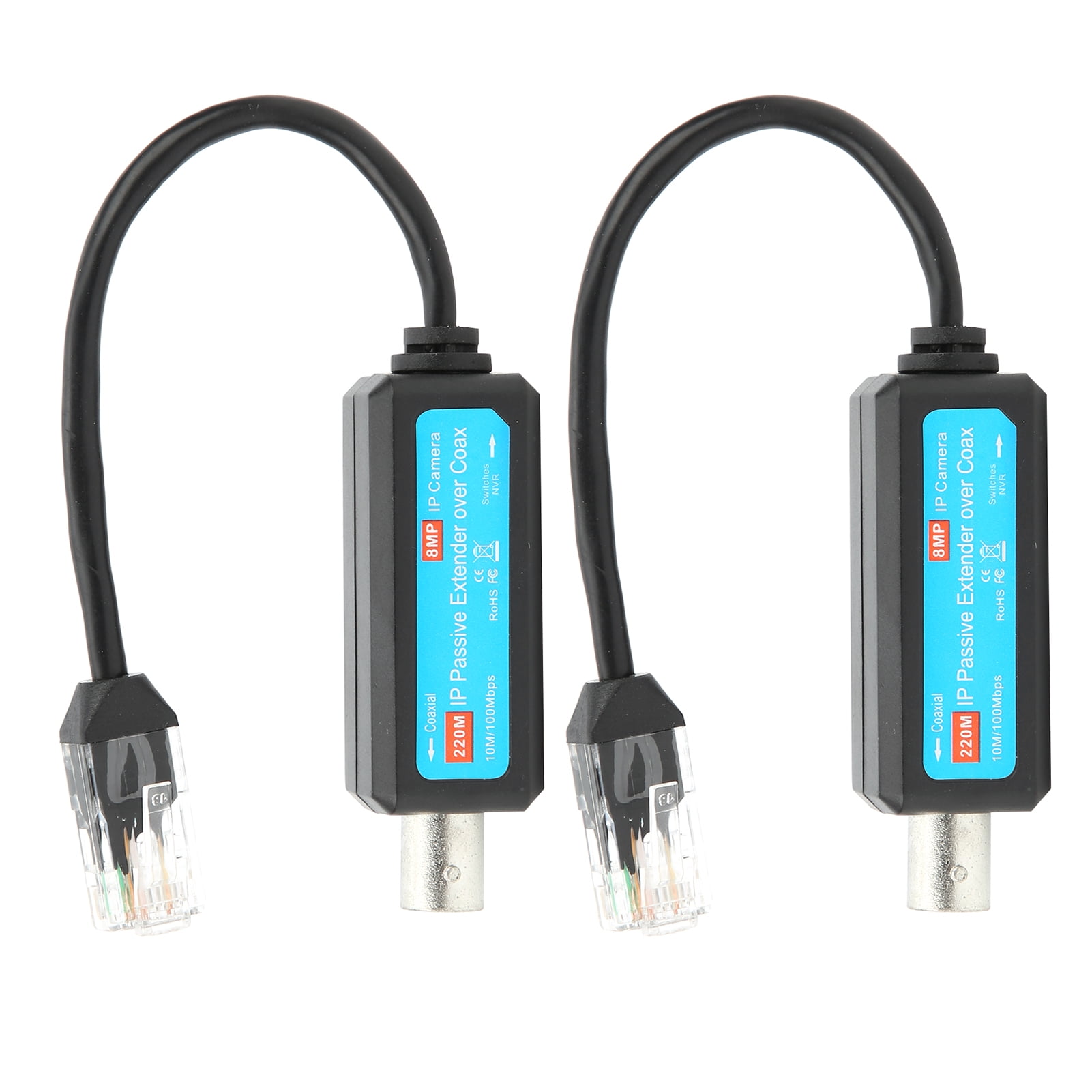 Pair IP Passive Extender Over Coax Coaxial Network Transmitter 8MP HD ...