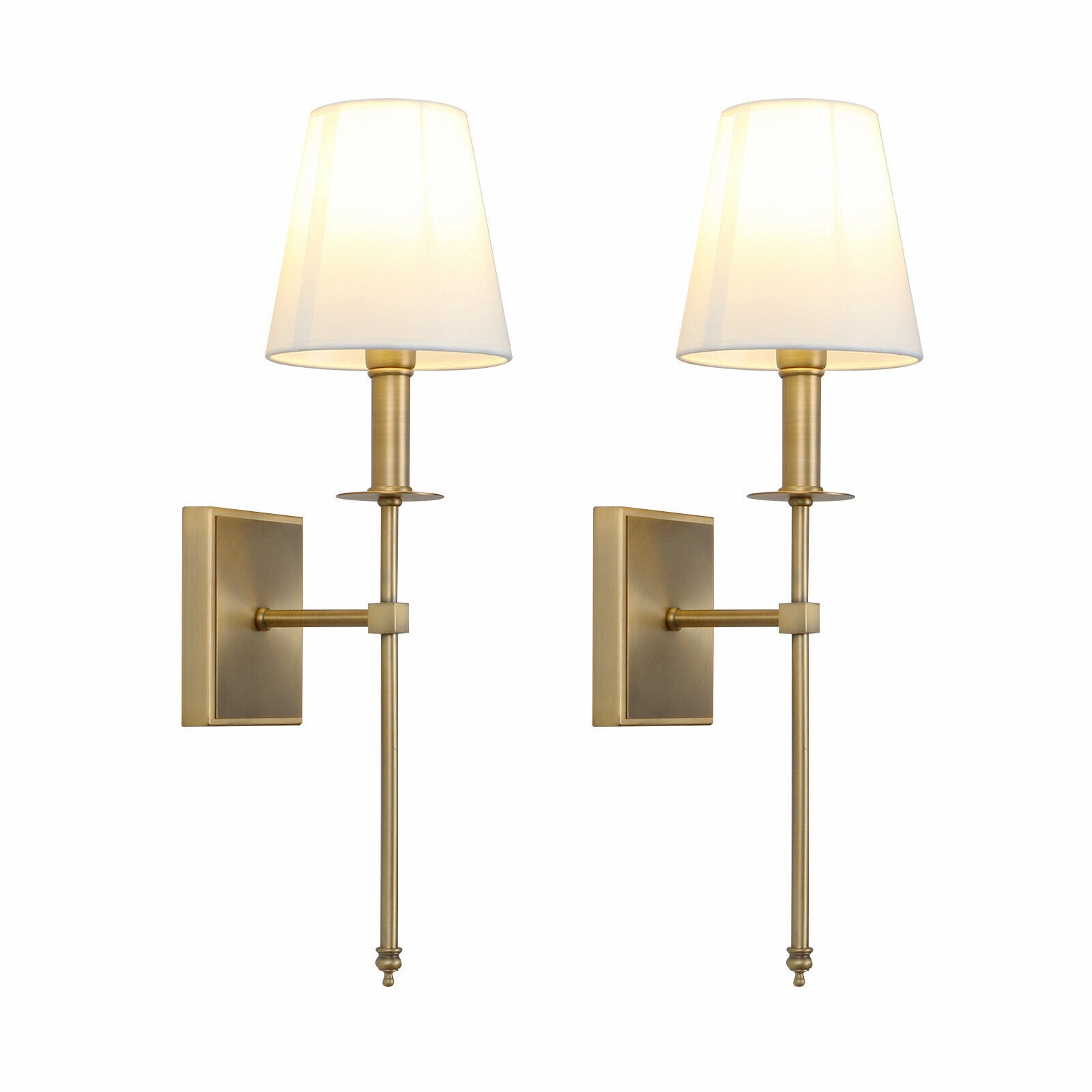 Pair Industrial Antique Wall Lights Edison Bedside Sconce Cloth Shade ...