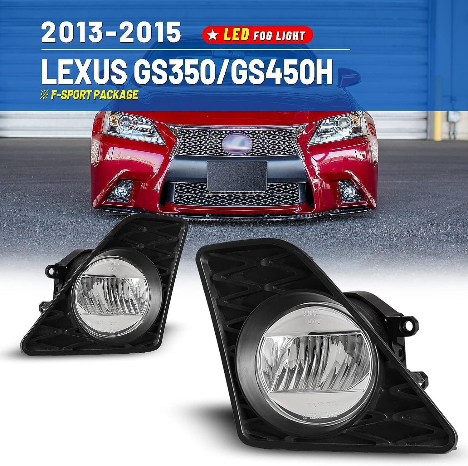Pair LED Fog Lights For 2013 2014 2015 Lexus GS350/GS450H F-Sport ...