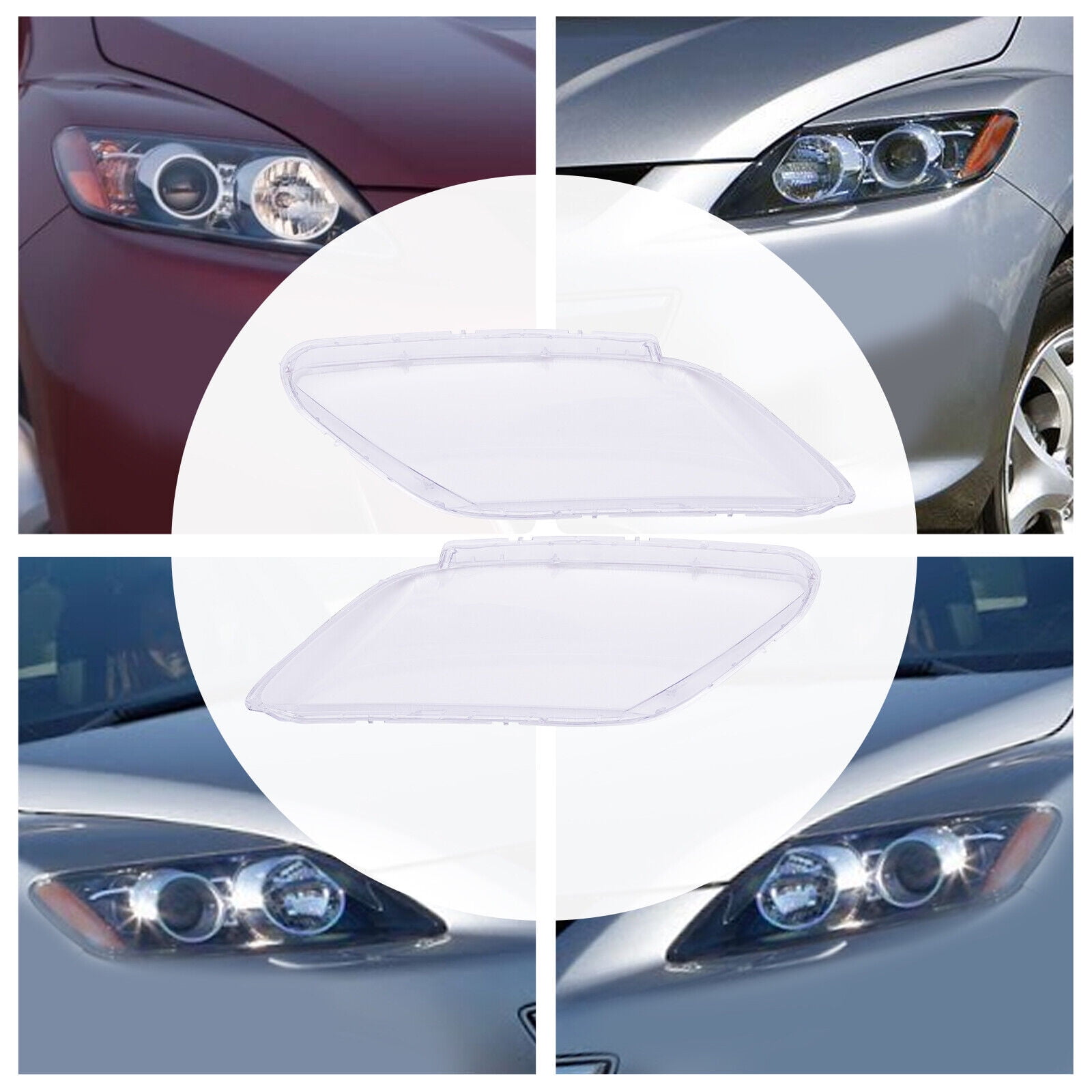 Pair Left&Right For Mazda CX-7 2007-2012 Headlight Headlamp Lampshade ...