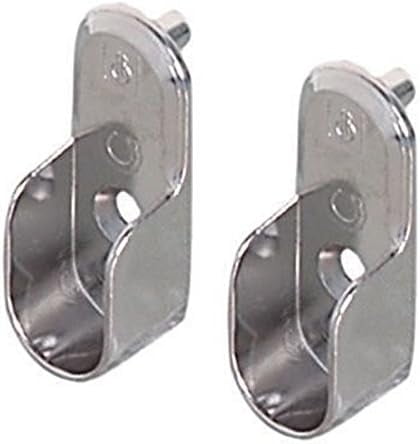 Pair Matt Aluminum Wardrobe Tube Support with Dowels, for Insertion ...