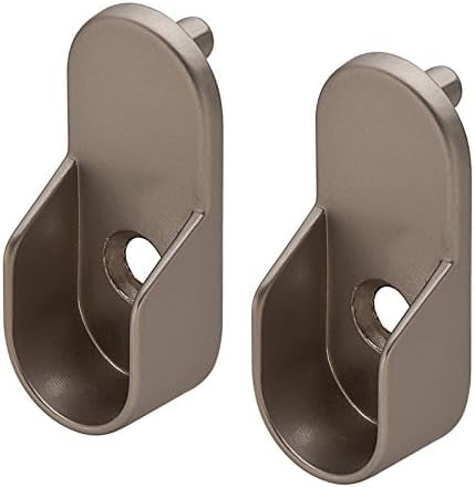 Pair Matt Nickel Wardrobe Tube Support with Dowels, for Insertion into ...