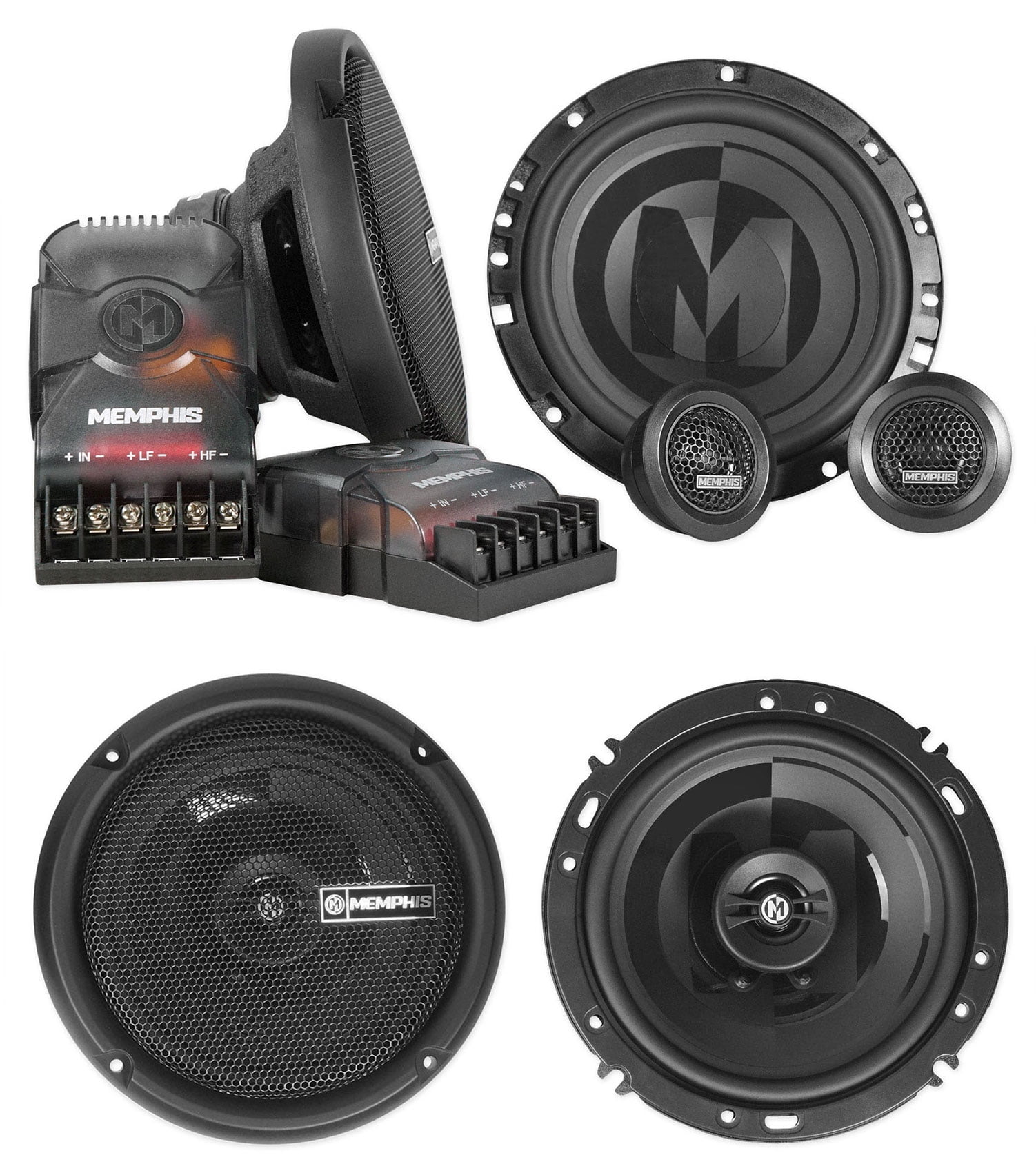Pair Memphis Audio PRX60C 6.5" Component+PRX602 6.5" Car Audio Coaxial ...