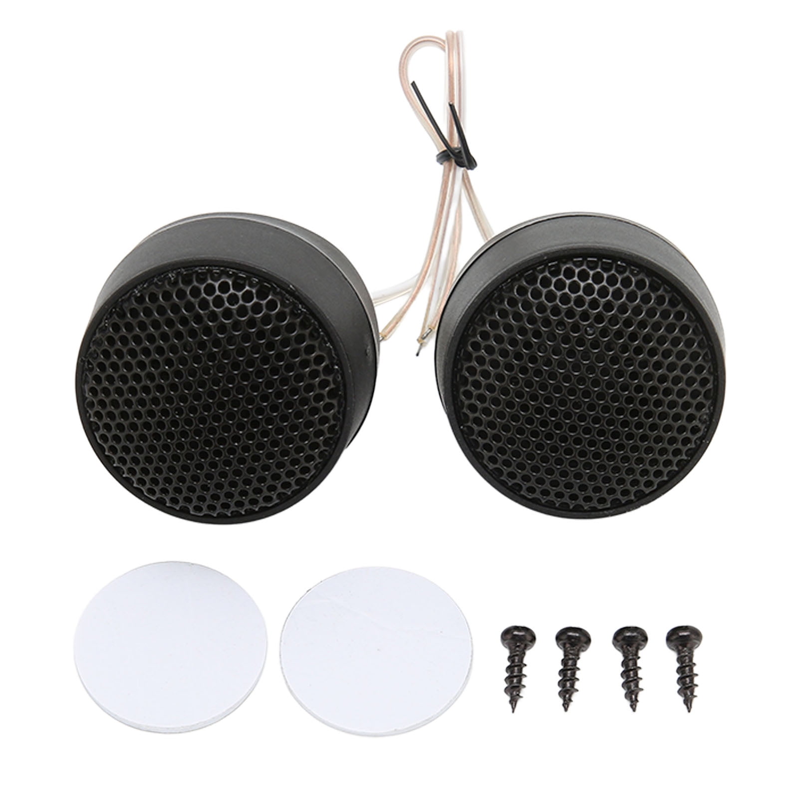 Pair Mini Dome Tweeter 10W 4Ω Round Speaker Attachment Black Universal ...