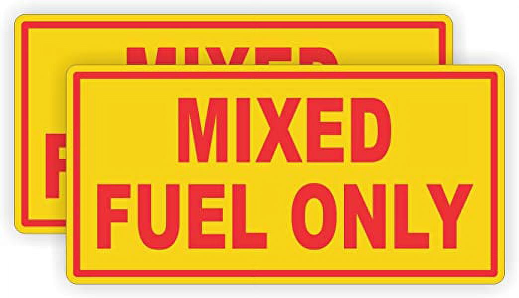 (Pair) Mixed Fuel Only Vinyl Decals | Stickers | Label Oil Fuel Gas ...