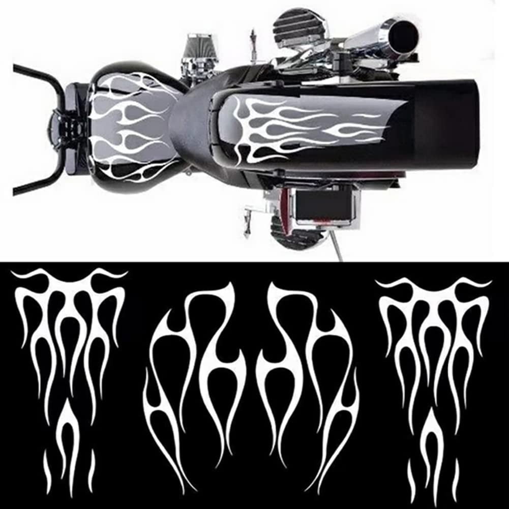 Pair Motorcycle GAS TANK & FENDER Flame Style Vinyl Decal Sticker ...