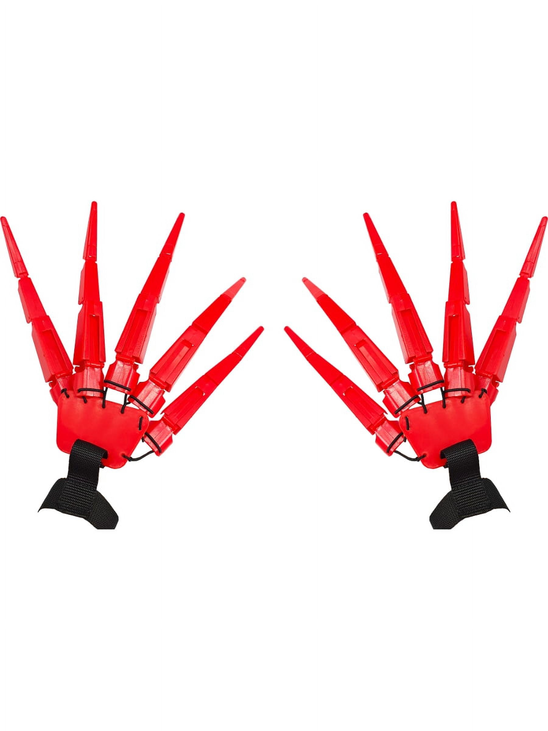Pair Of Adult's Red Articulating Finger Gloves Costume Accessory ...