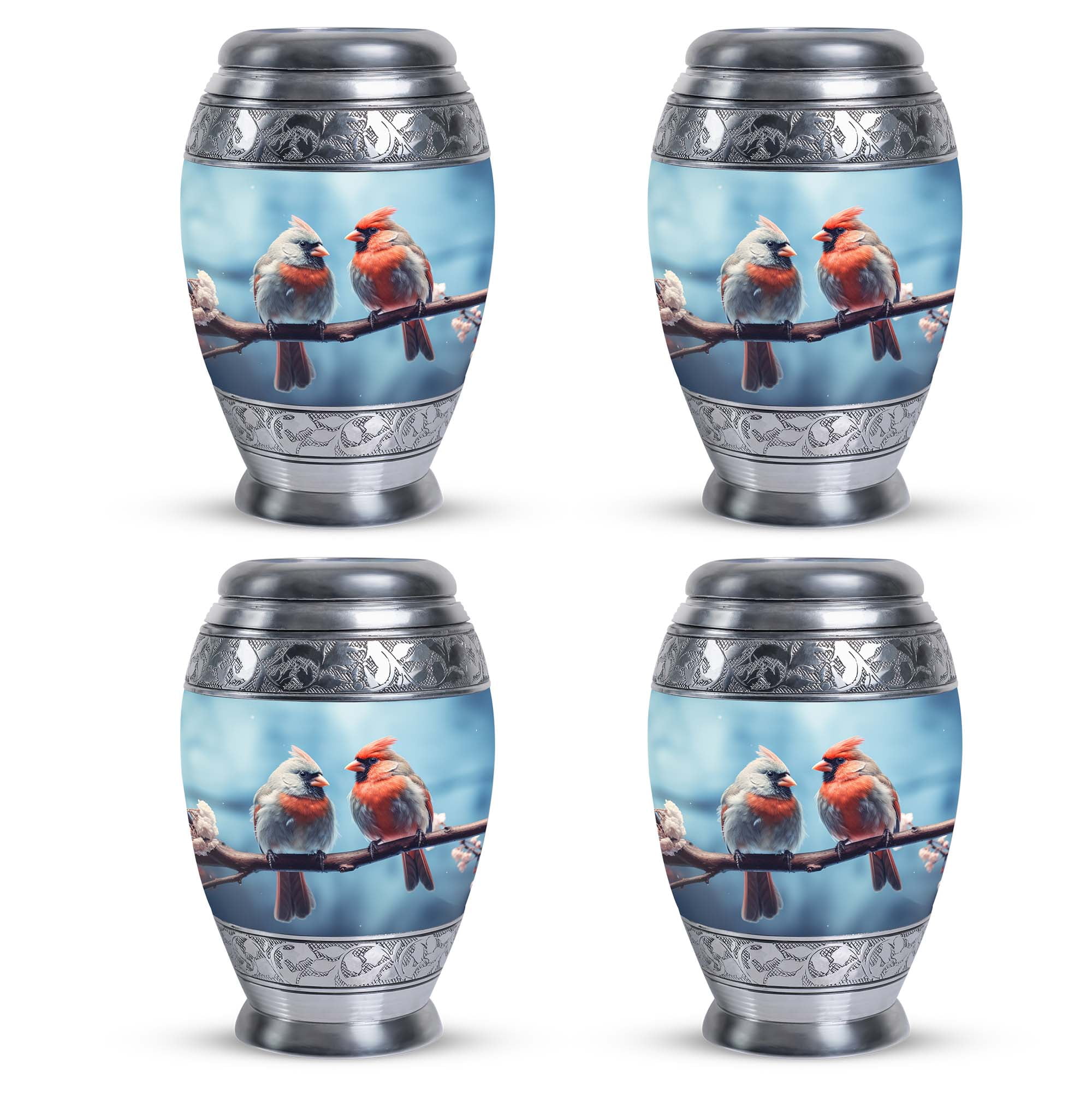 Pair Of Cardinal Birds Mini Urns For Human Ashes - Adult Urns ...