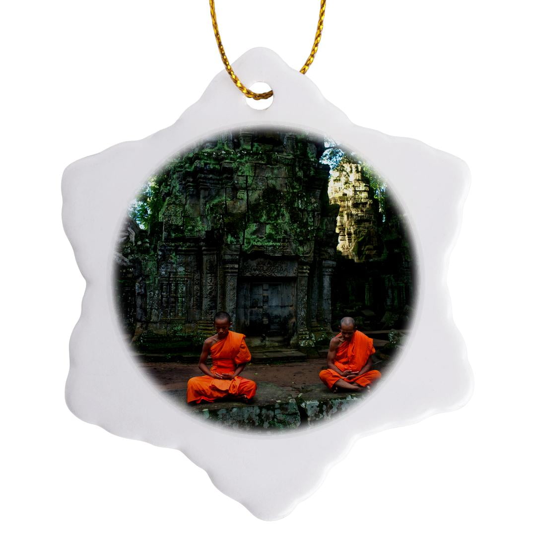 3drose, Pair of Orange and Green Theravada Buddhists from Phras Ang Tep ...