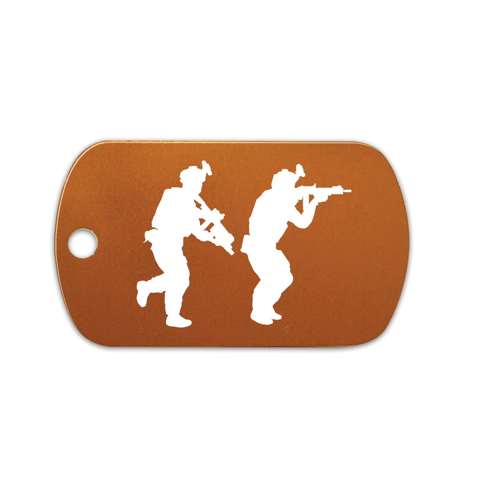 Pair Of Special Forces Operators GI Dog Tag Aluminum Keychain - Orange ...