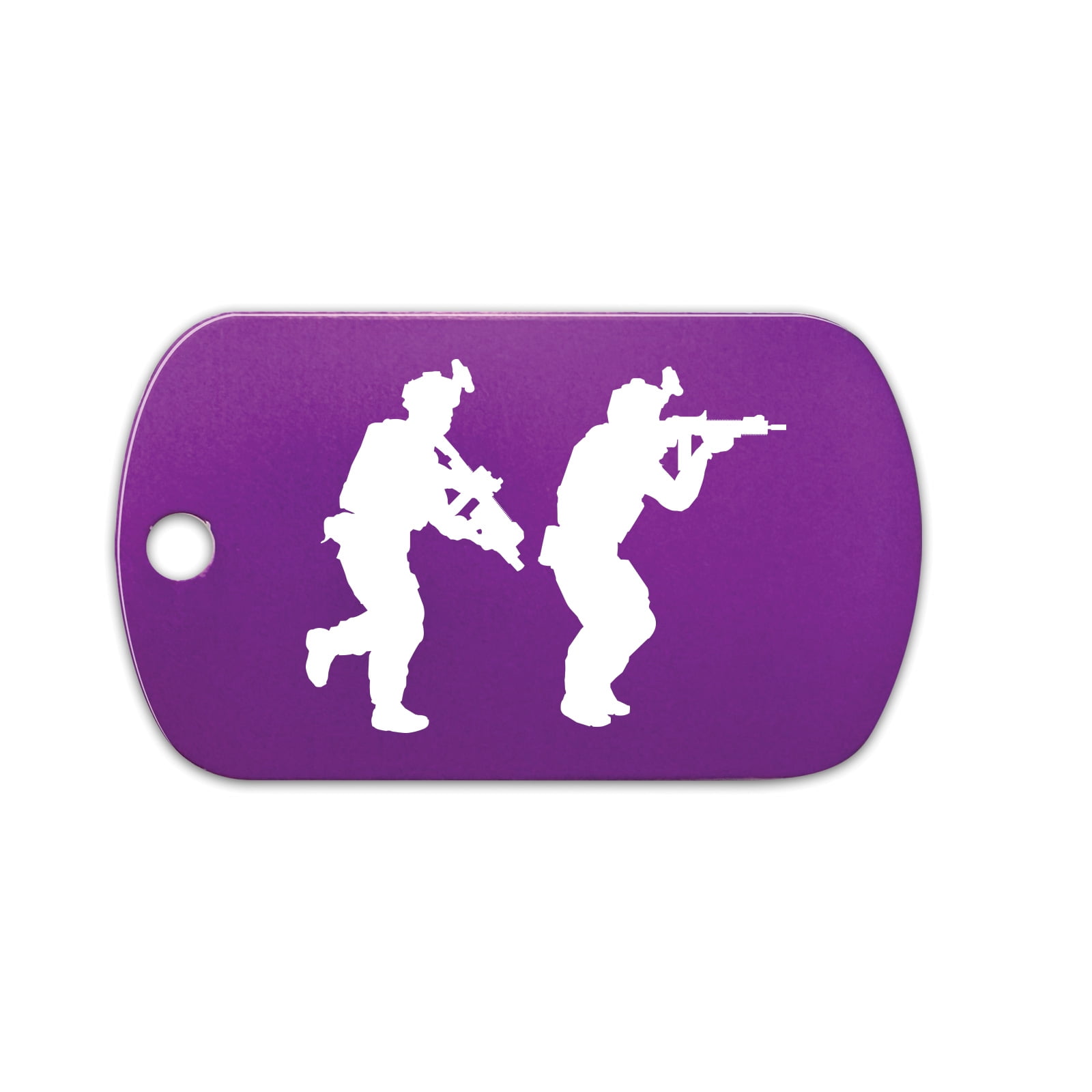 Pair Of Special Forces Operators GI Dog Tag Aluminum Keychain - Purple ...