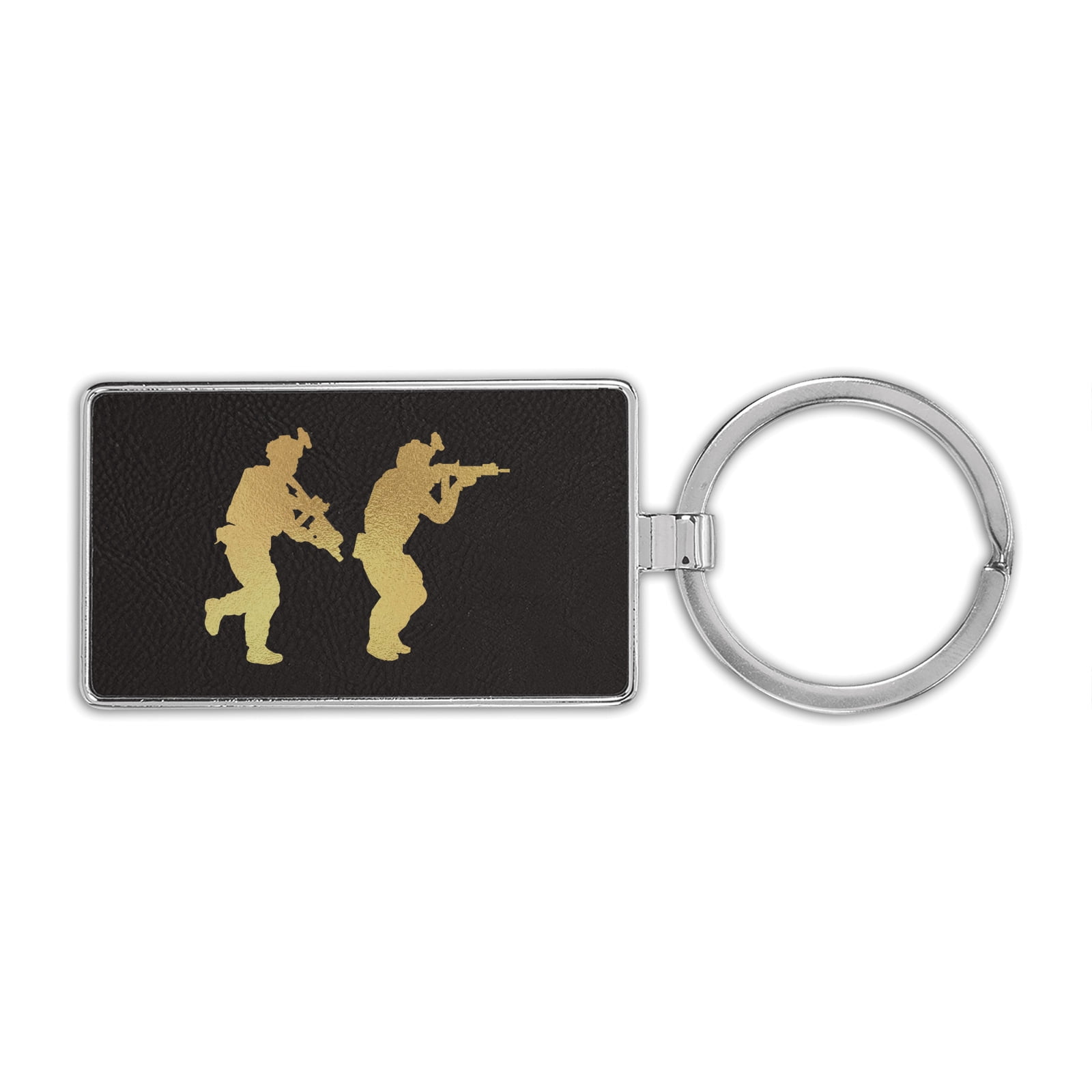 Pair Of Special Forces Operators Premium Leatherette Keychain - Black ...