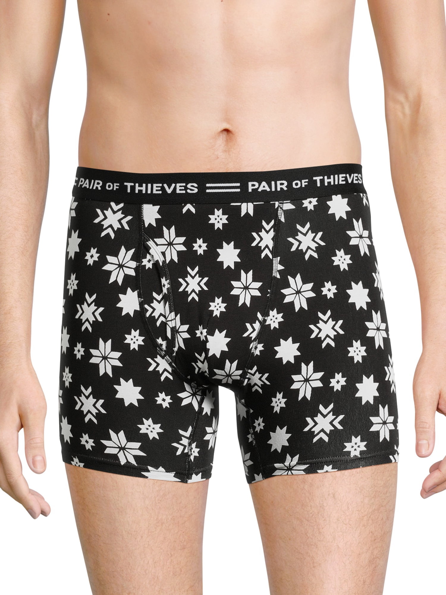 Pair Of Thieves Men's 4-Way Stretch Snowflake Boxer Briefs, 1-Pack ...