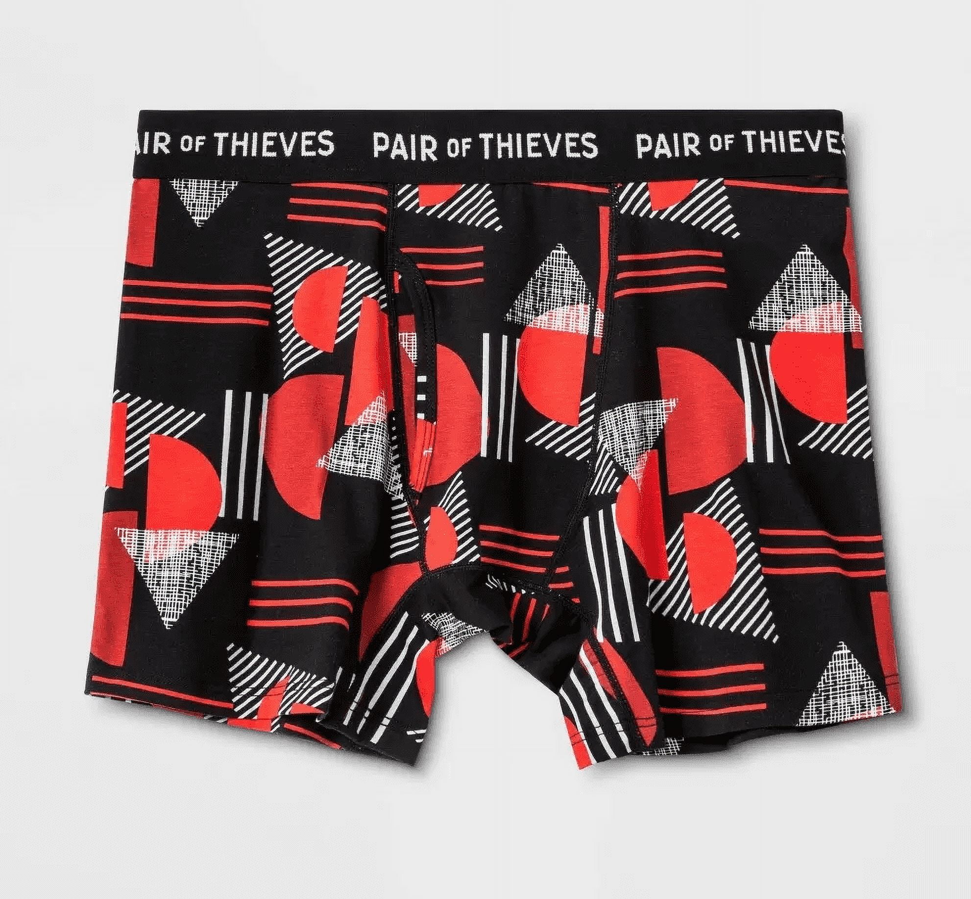 Pair Of Thieves Men's Super Soft Boxer Brief - Black/White/Red (Small ...