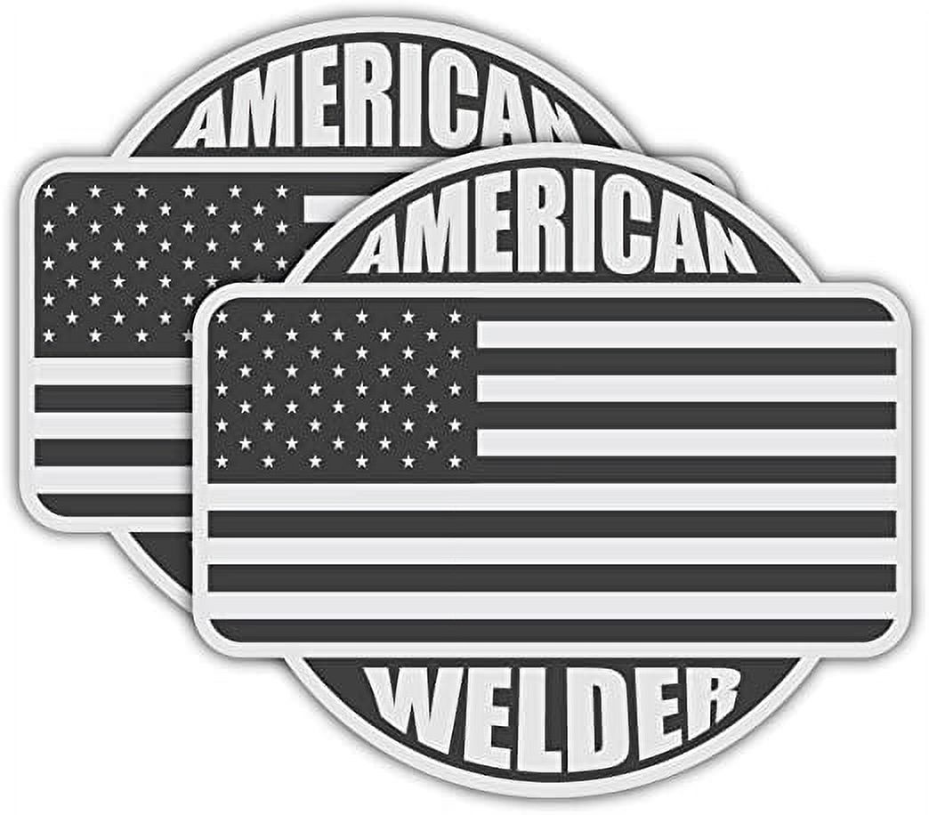 Pair | REFLECTIVE American Welder Hard Hat Decals Union Workers ...