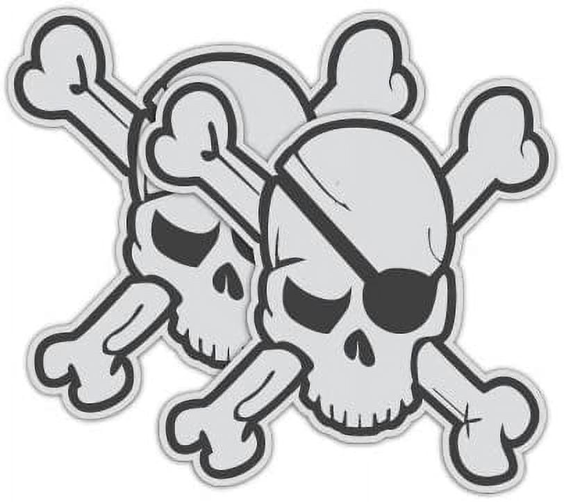 Pair | REFLECTIVE Eyepatch Skull Hard Hat Decals | Motorcycle Shield ...