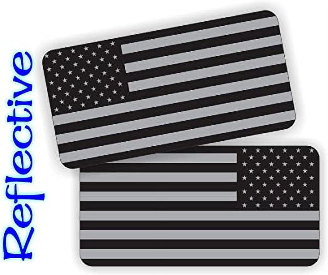 Pair – REFLECTIVE Stealthy American Flag Hard Hat Stickers | Black Ops ...
