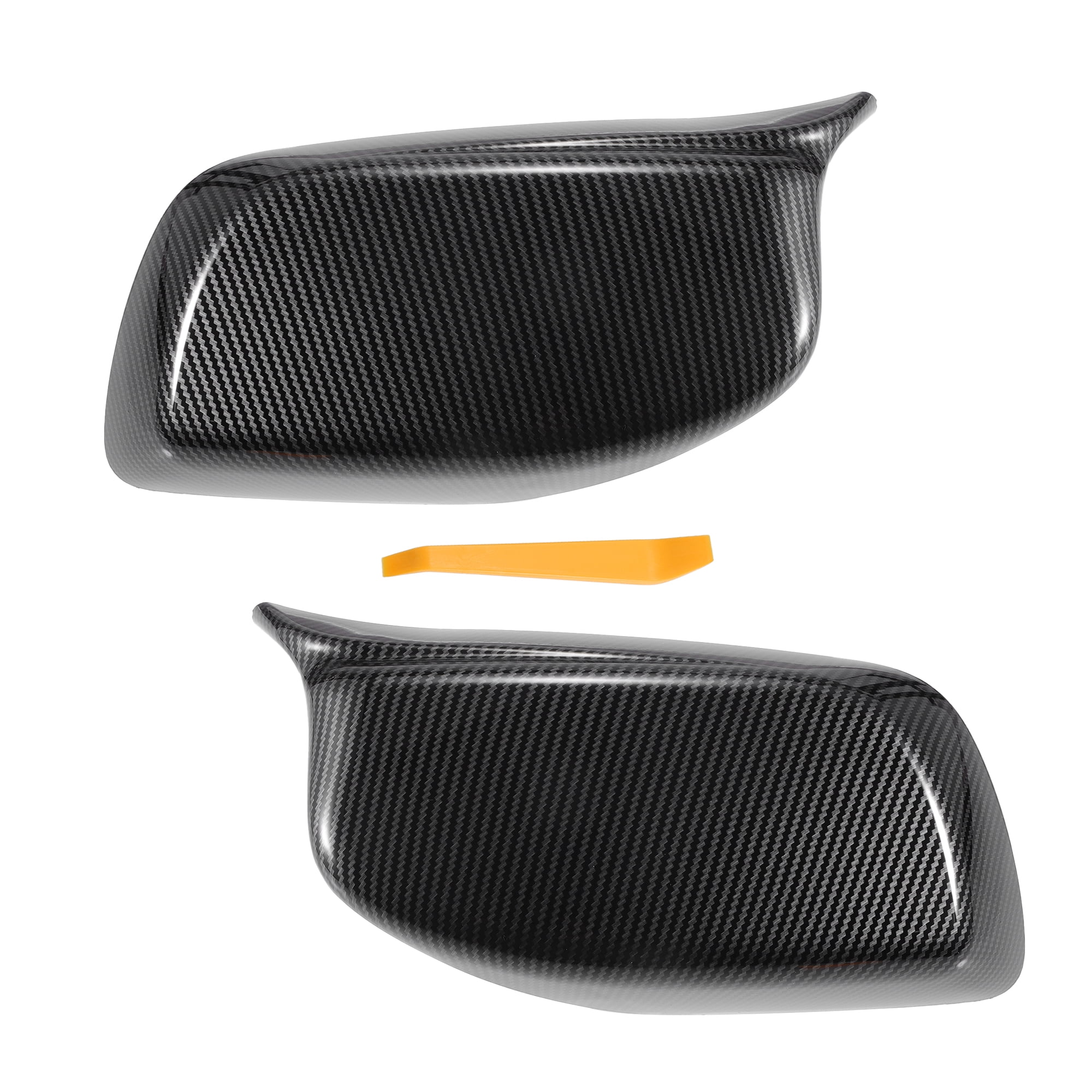 Pair Rear View Mirror Cover Cap Replacement Black Carbon Fiber for BMW ...